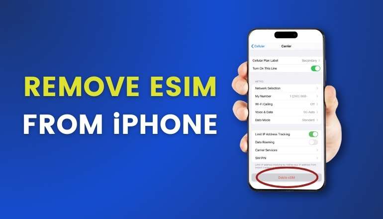 How do I erase or delete eSIM from an iPhone?